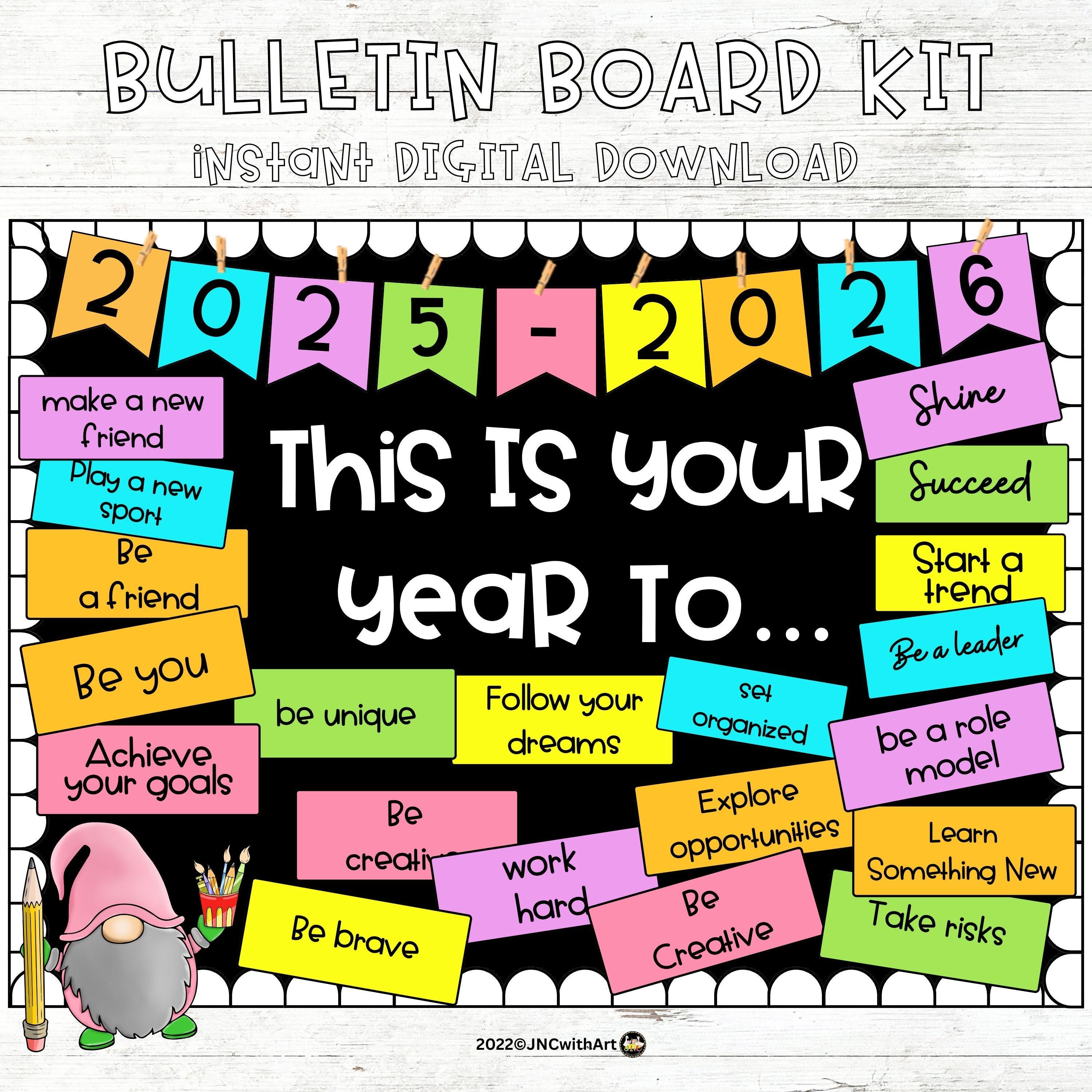 New Year 2026 Bulletin Board Kit | Growth Mindset Classroom Decor ...