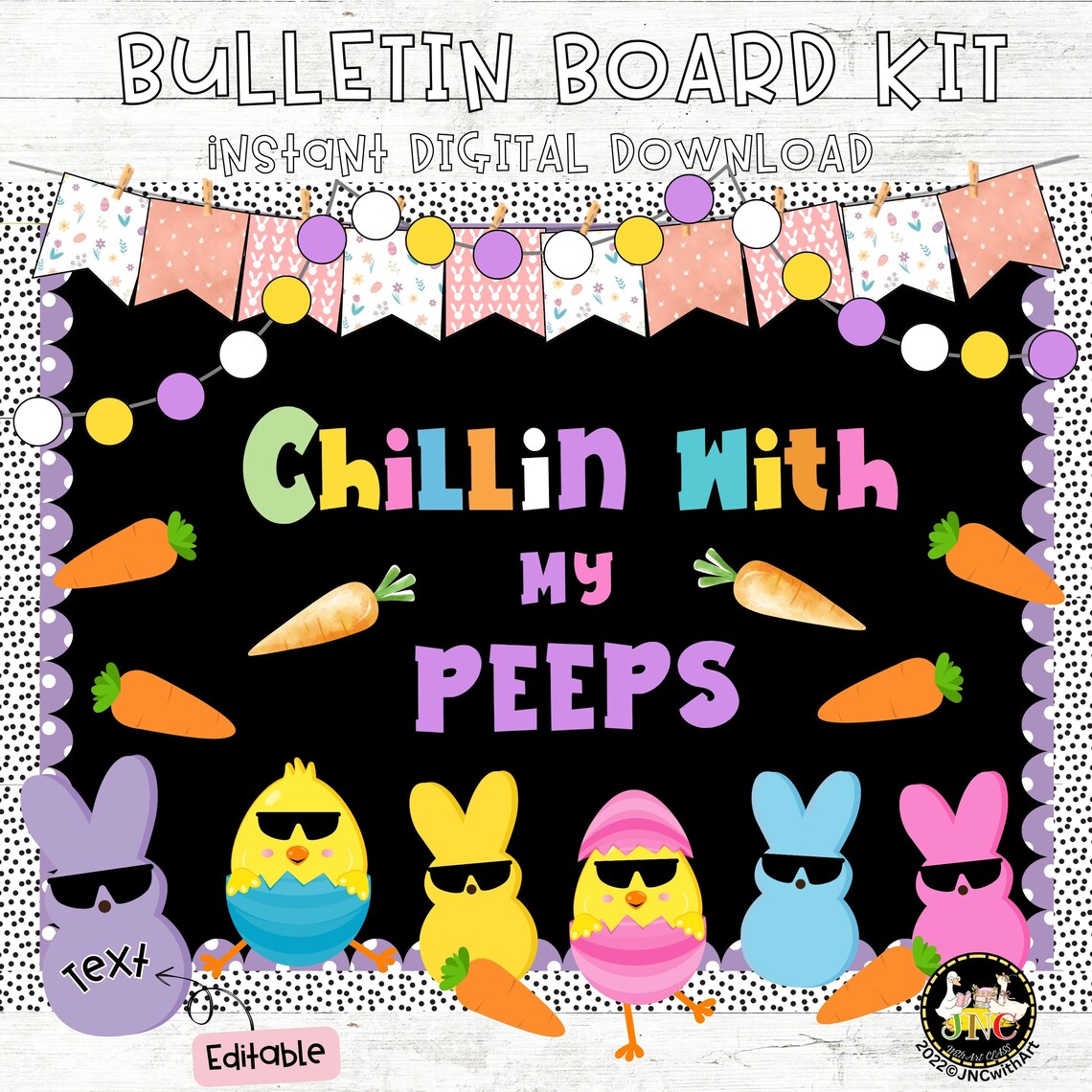 Chillin With My Peeps Bulletin Board Kit | Spring Classroom Door Decor ...