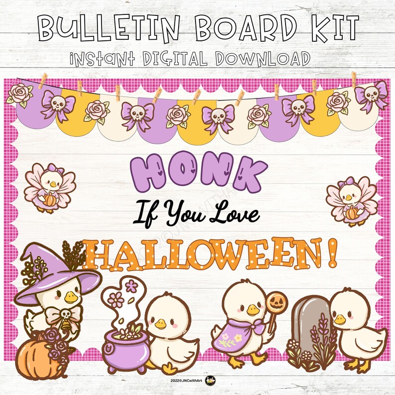 Kawaii Goose Halloween Bulletin Board Kit – Cute Classroom Decor ...