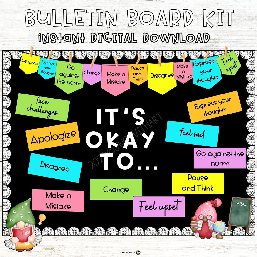 It’s Okay to Bulletin Board Kit | SEL Growth Mindset Classroom Decor ...