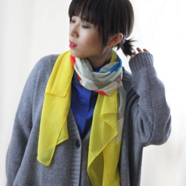 Bright Yellow Scarf - Etsy