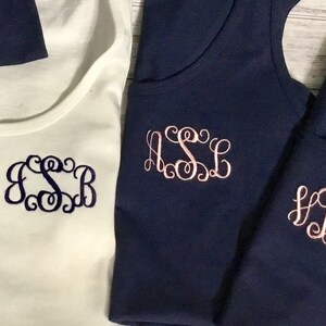 Monogram Tank Top, Embroidery Monogram Racerbacks, Monogram Bridemaids ...