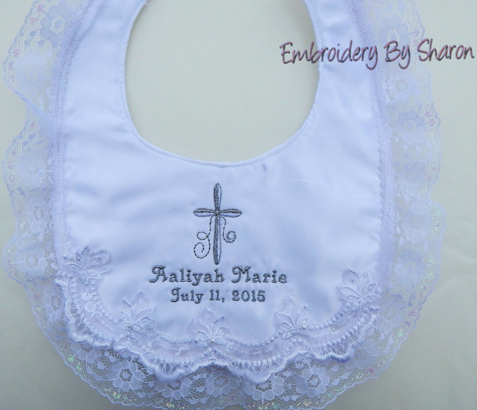 Baptism Bibs, Personalized Bibs for Christening Day, Baby Girl Bibs ...