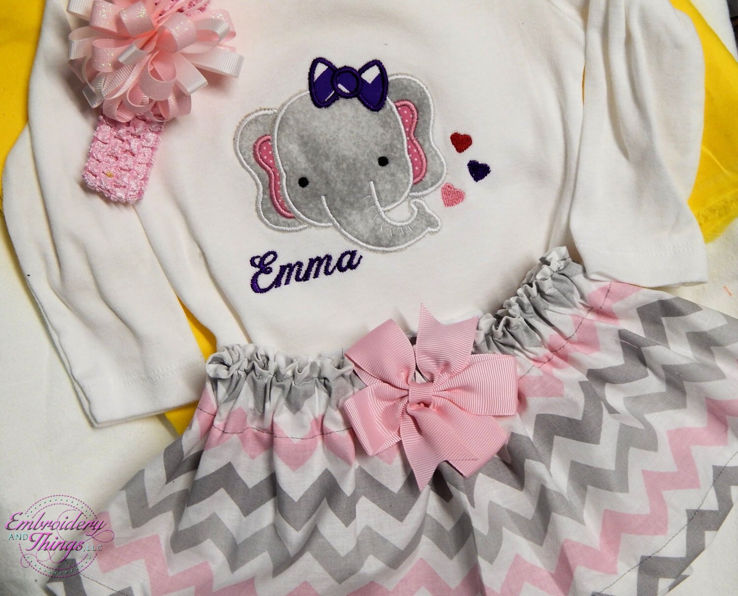 Elephant Outfit Baby Girl and Personalized for free Baby | Etsy
