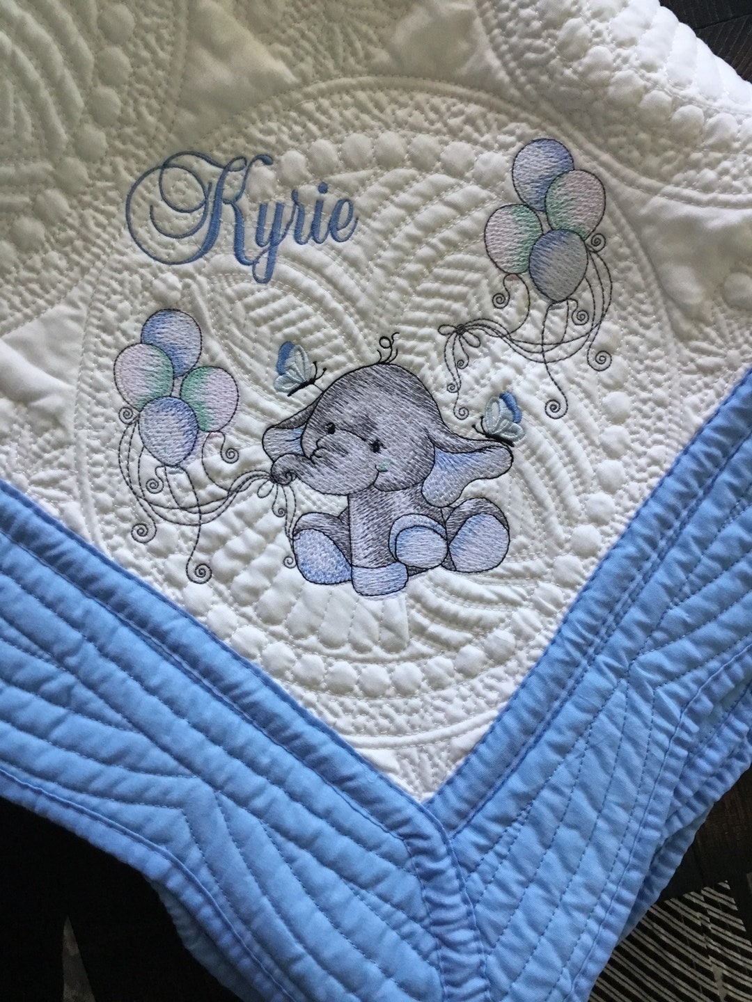 Heirloom Baby Boy Quilt Makes a Treasured Gift Baby Quilt, Elephant ...
