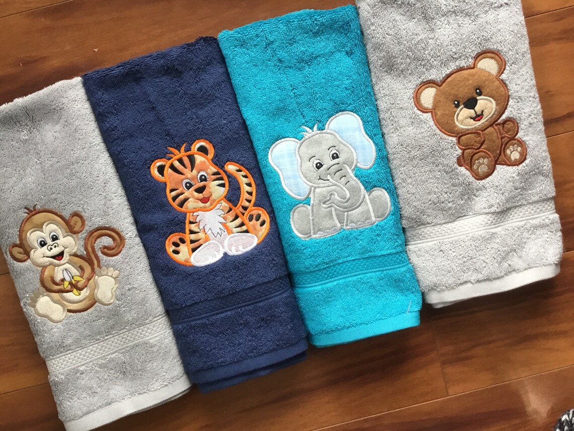Personalized Kids Hand Towels in Baby Animal Series Order One - Etsy Personalized Kids Hand Towels in Baby Animal Series Order One - Etsy