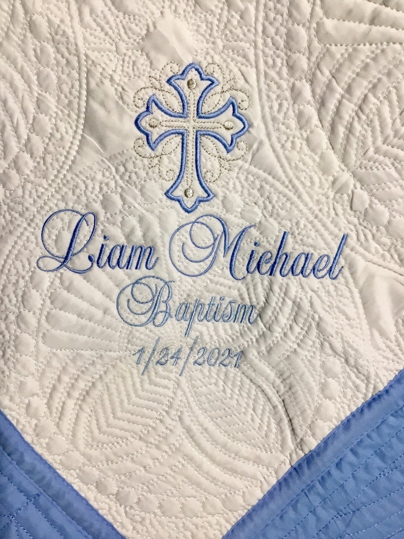 Personalized Baptism White Satin Bib / Christening Bib - Baby Bibs ...