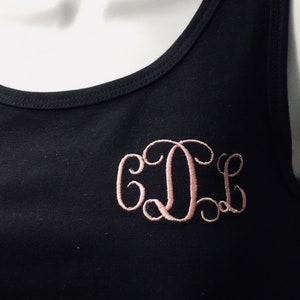 Monogram Tank Top, Embroidery Monogram Racerbacks, Monogram Bridemaids ...
