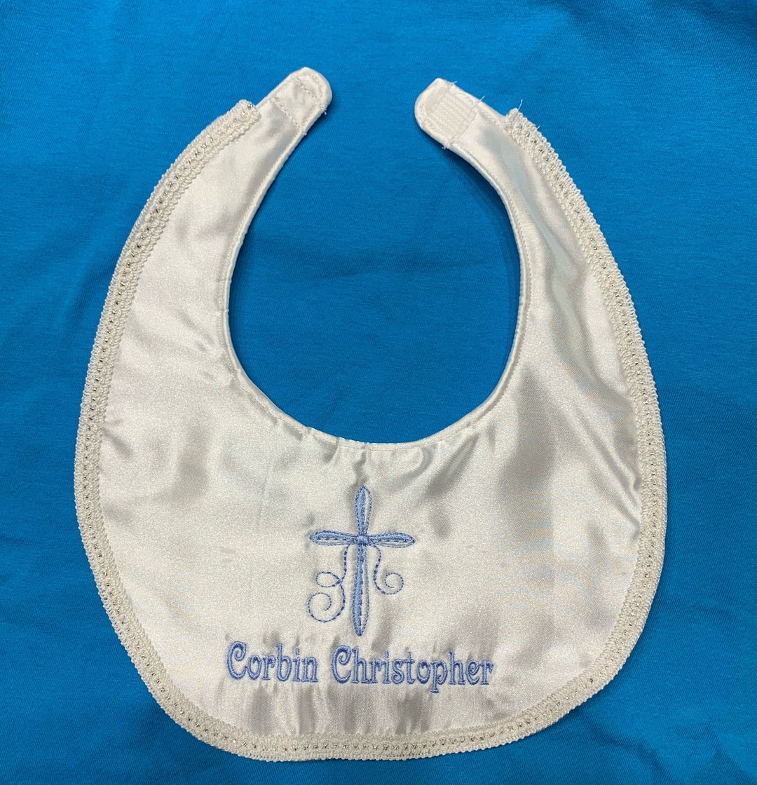 Baptism Boys Bib Christening Baby Boys Bib Personalized Baptism Baby ...