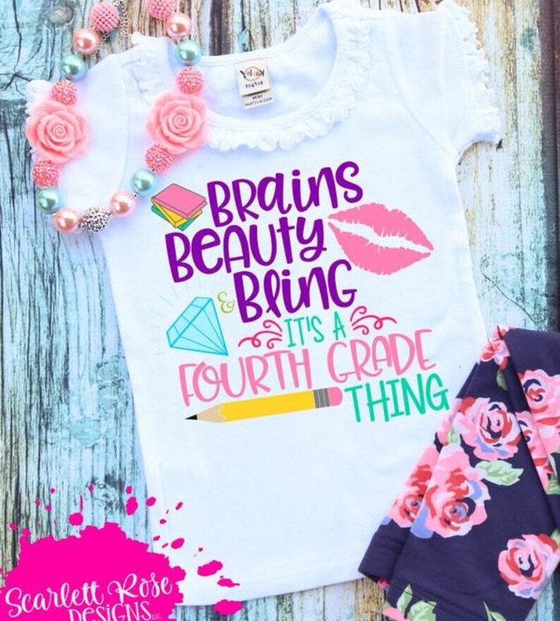2nd Grade T-shirts or Raglan for Girls All Grades Done, Brains Beauty ...