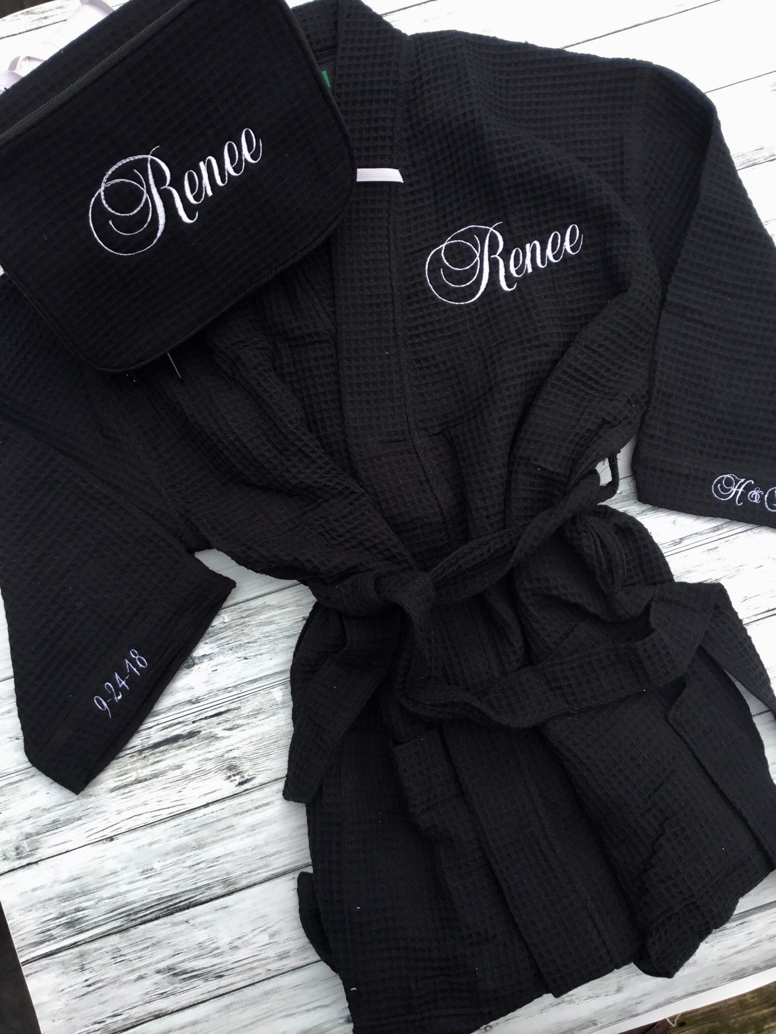 Bridal Party Robes, Personalized Waffle Robes, Monogrammed Cotton Robes ...