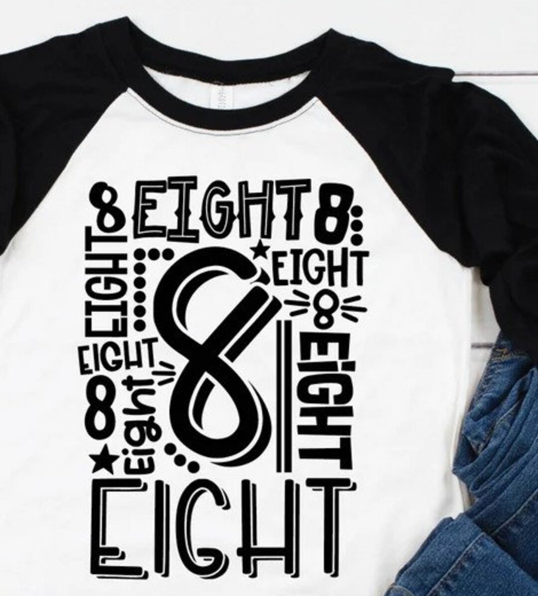 Number Birthday Shirt, 8th Birthday, Boys Birthday Party Shirt Done in ...