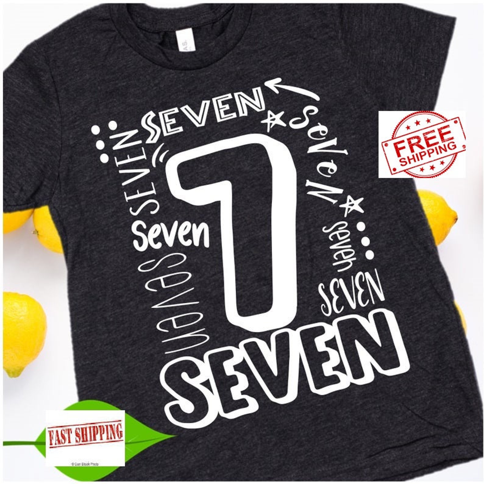 Number Birthday Shirt 7th Birthday Boys Birthday Party Shirt - Etsy