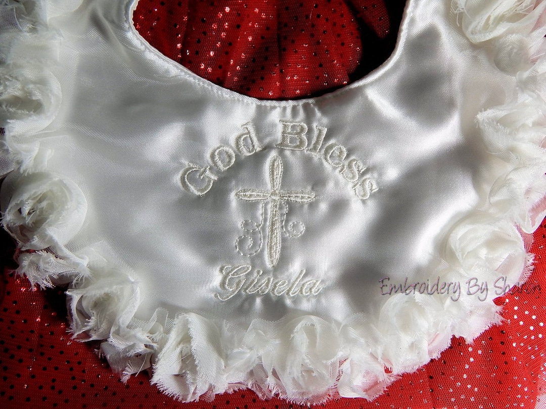 Baptism Bibs, Personalized Ivory Christening Bibs, Custom Ivory Baptism ...