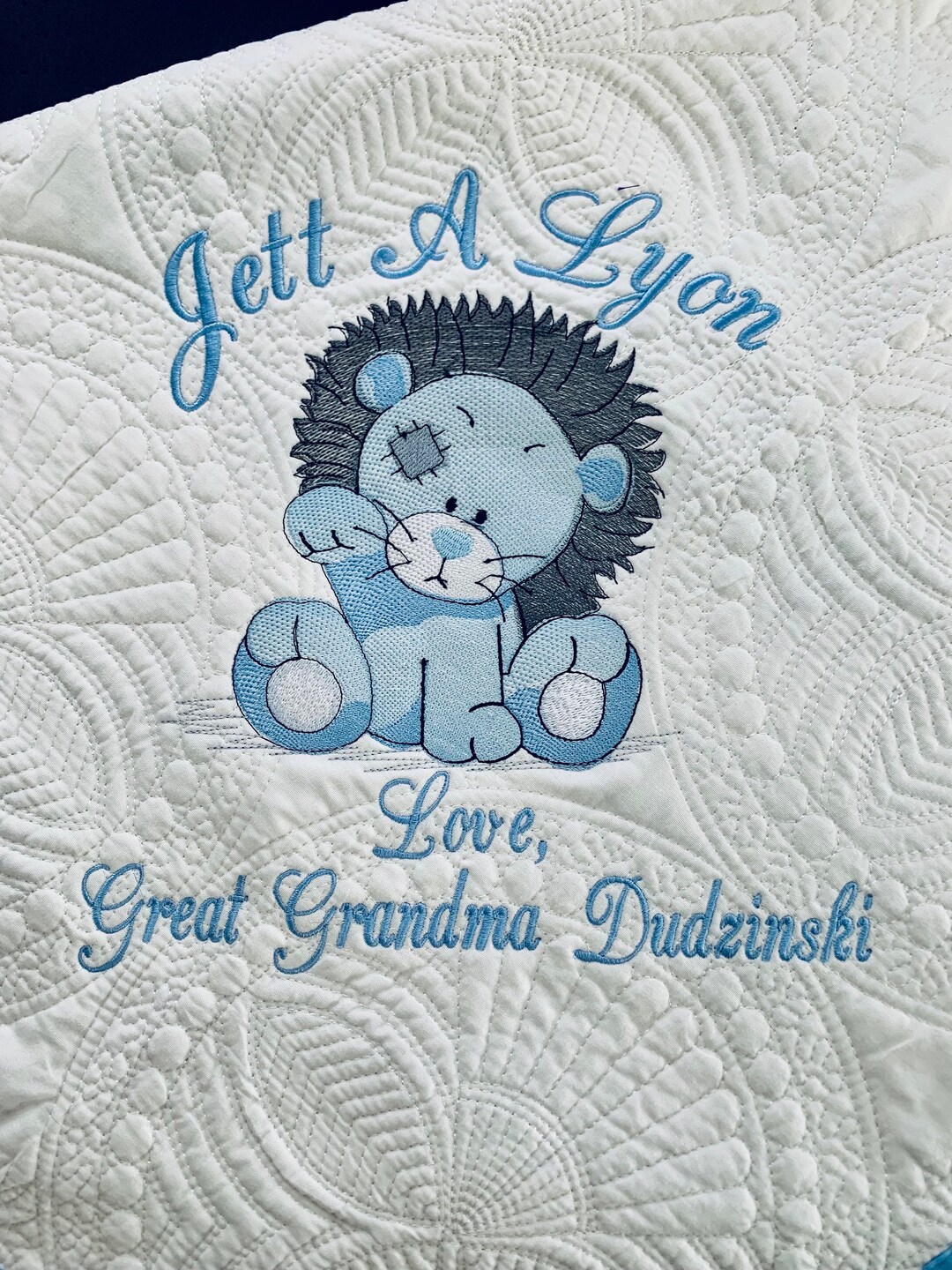 Heirloom Baby Boy Quilt Makes a Treasured Gift Baby Quilt, LION Baby ...
