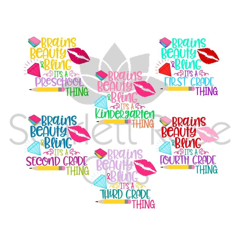 2nd Grade T-shirts or Raglan for Girls All Grades Done, Brains Beauty ...