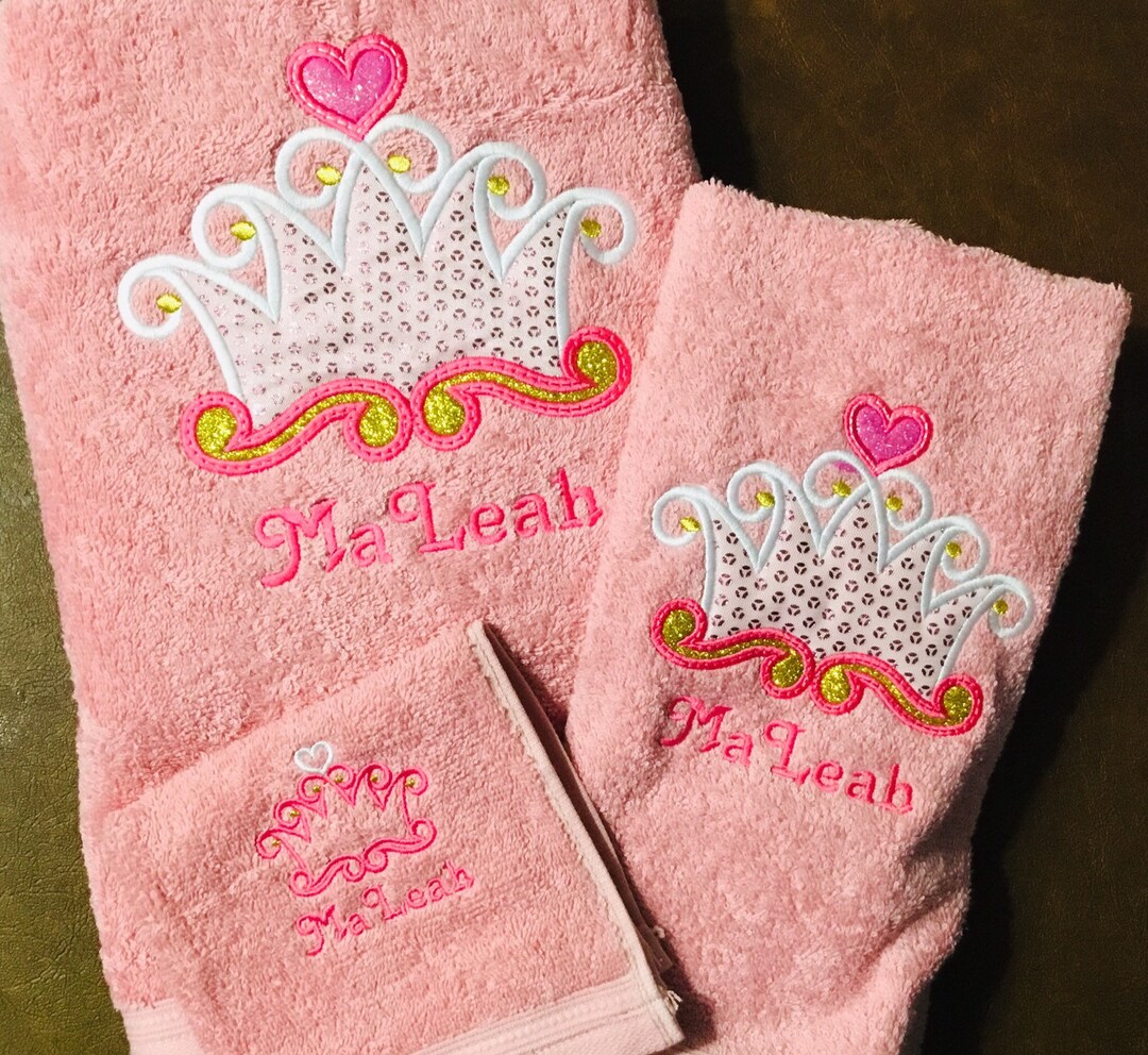 Princess Crown Bath Towel Personalized for Free, Princess Gifts in Kids ...