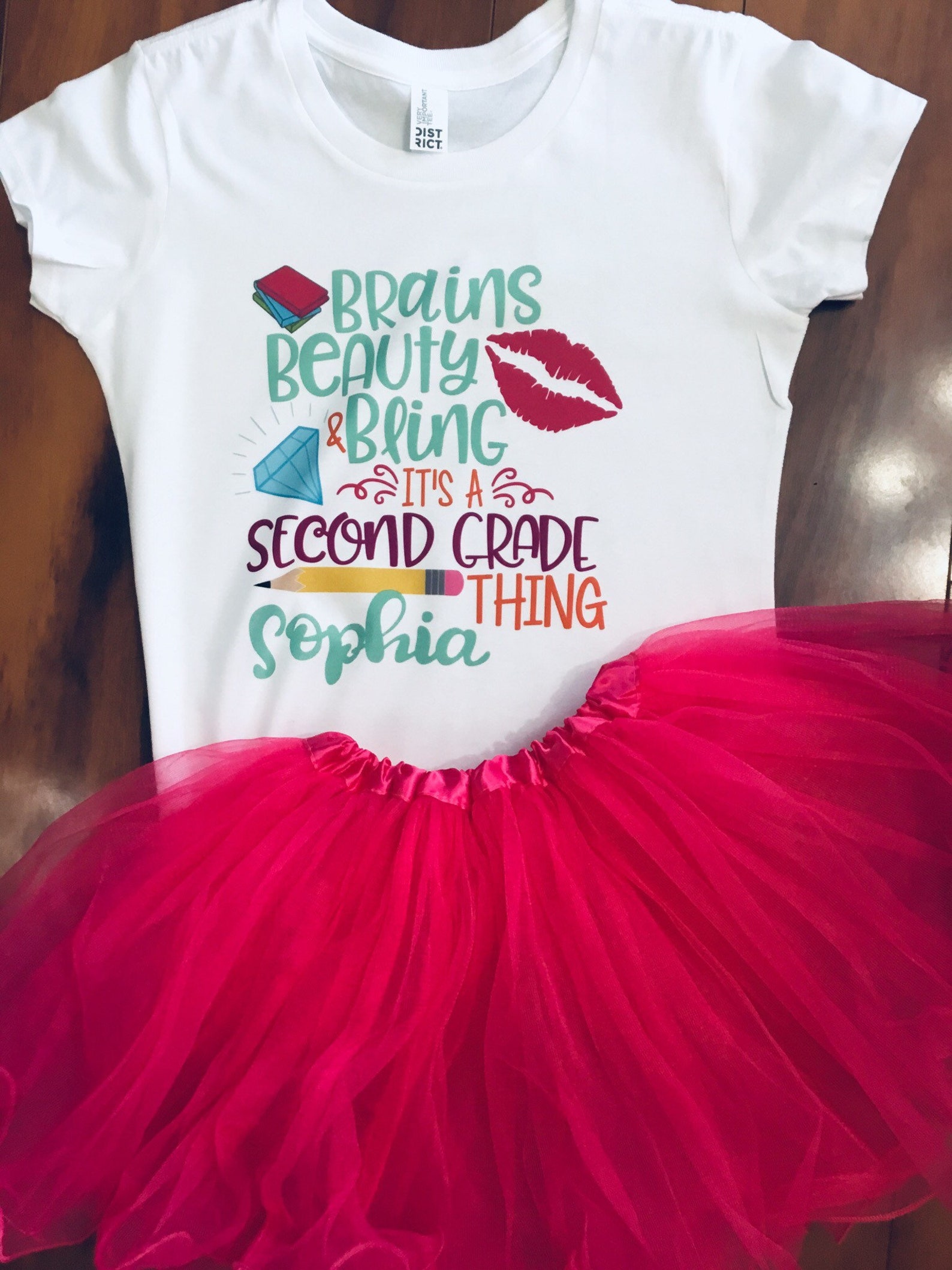 2nd Grade T-shirts or Raglan for Girls All Grades Done, Brains Beauty ...