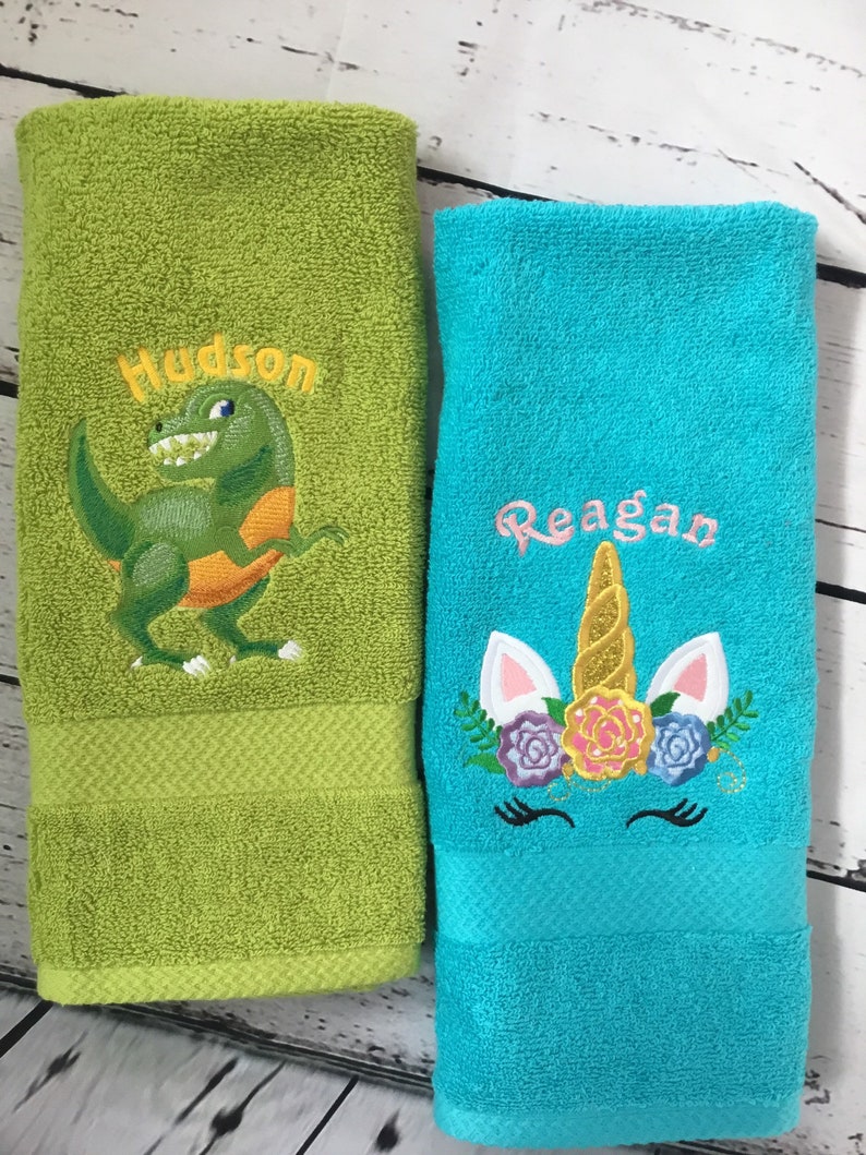 Kids Hand Towels Personalized in Many Kid Animals and Themes - Etsy