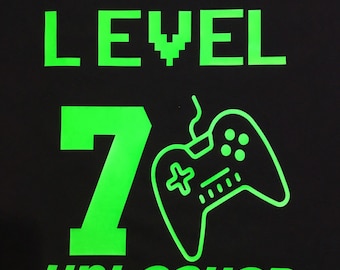 7th Birthday Boy Gamer Shirt Level 7 Unlocked Gift Tee - Etsy