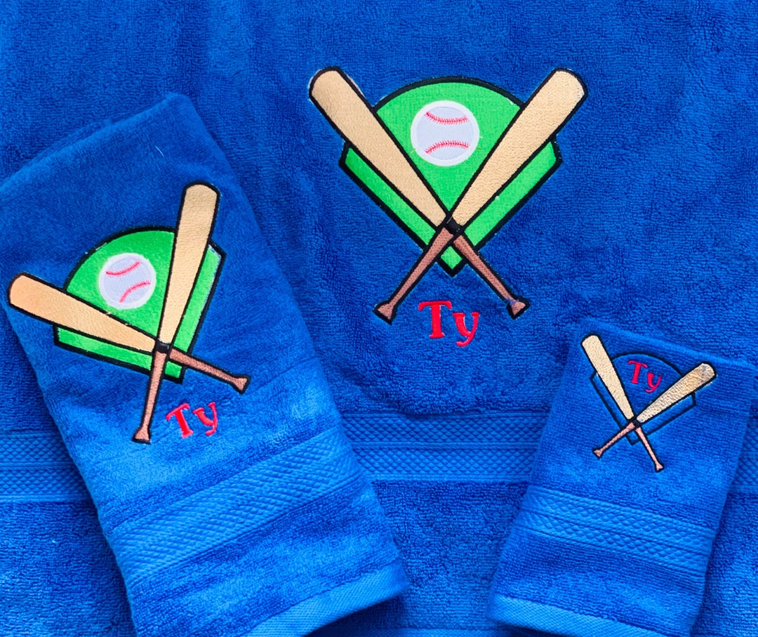 Baseball Bath Towels Done in Sport Ball Theme Can Be Done in - Etsy