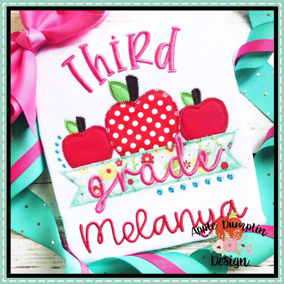 Apple Back to School Shirts Personalized With Name for Free, Third ...