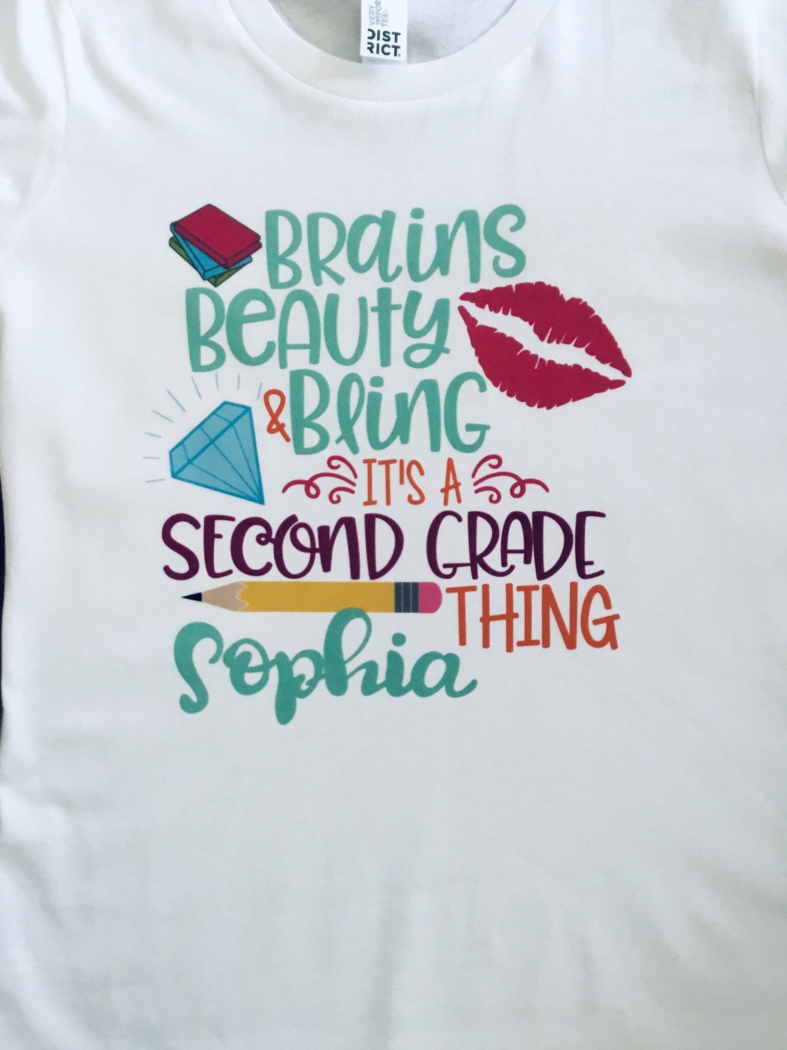 2nd Grade T-shirts or Raglan for Girls All Grades Done, Brains Beauty ...