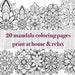20 Printable Mandala Coloring Pages, Instant Download Coloring Pages ...