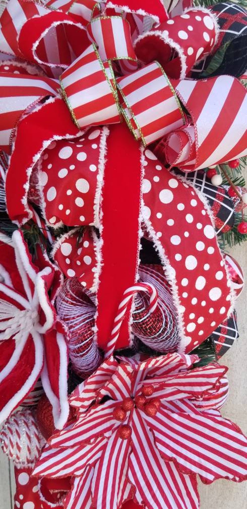 Gorgeous Christmas Swag Swag With Candy Canes Christmas Swag Etsy