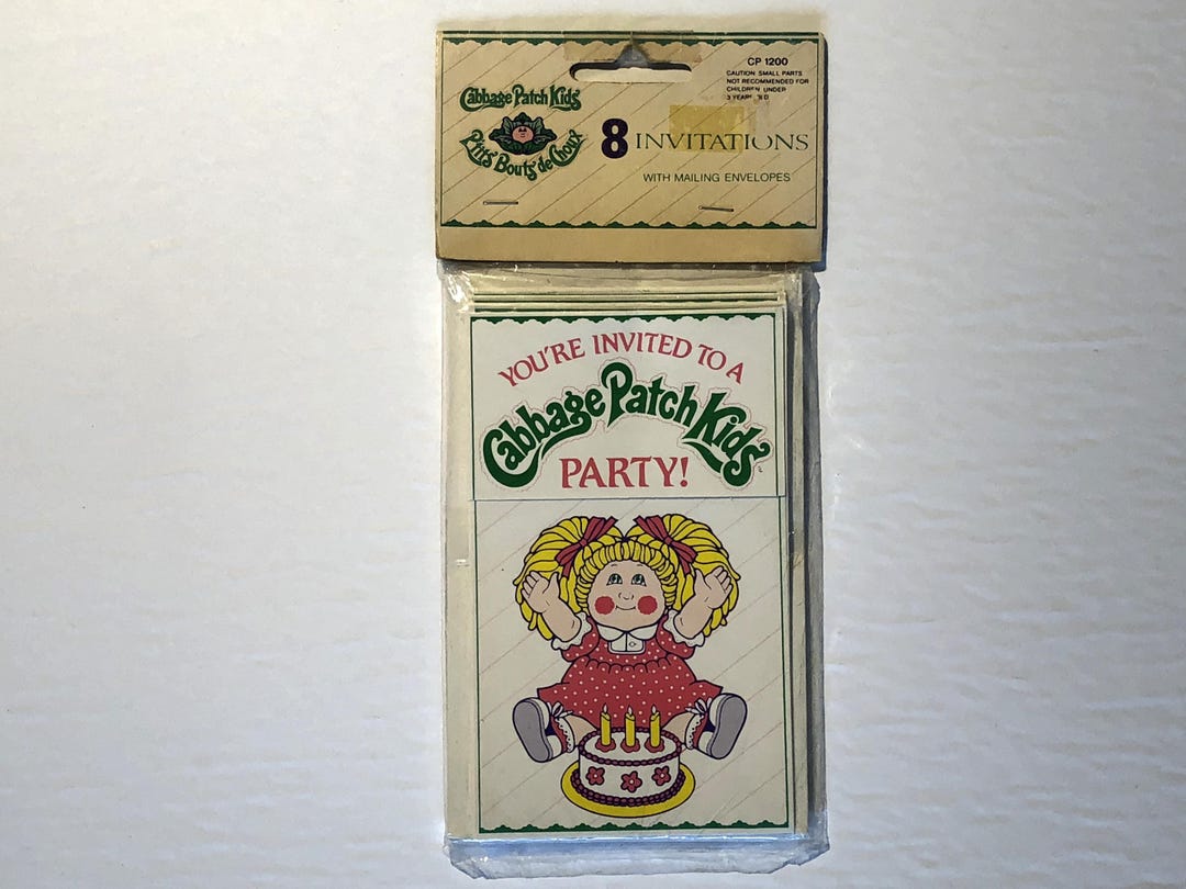 Vintage Cabbage Patch Kids Party Invitations 1980s Vintage Vintage ...