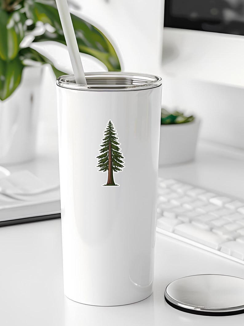 Lone Giant Redwood Sticker - Majestic Tree Design - Vibrant ...