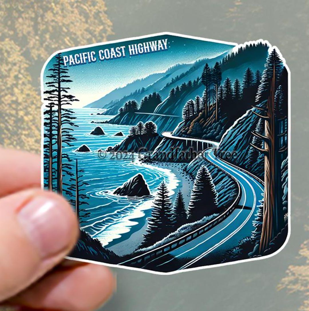 Pacific Coast Highway Sticker - Scenic Route Design - Vibrant ...