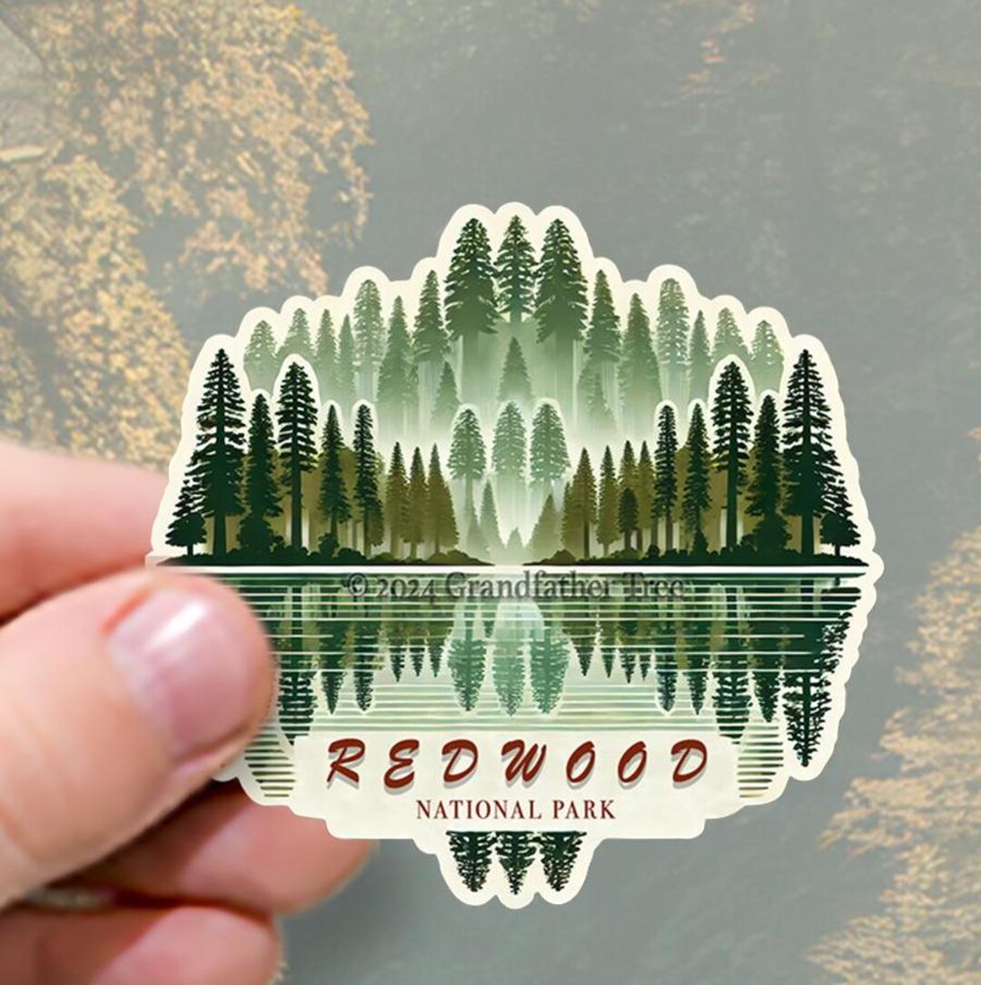 Redwood Reflection Sticker - National Park Design - Vibrant ...
