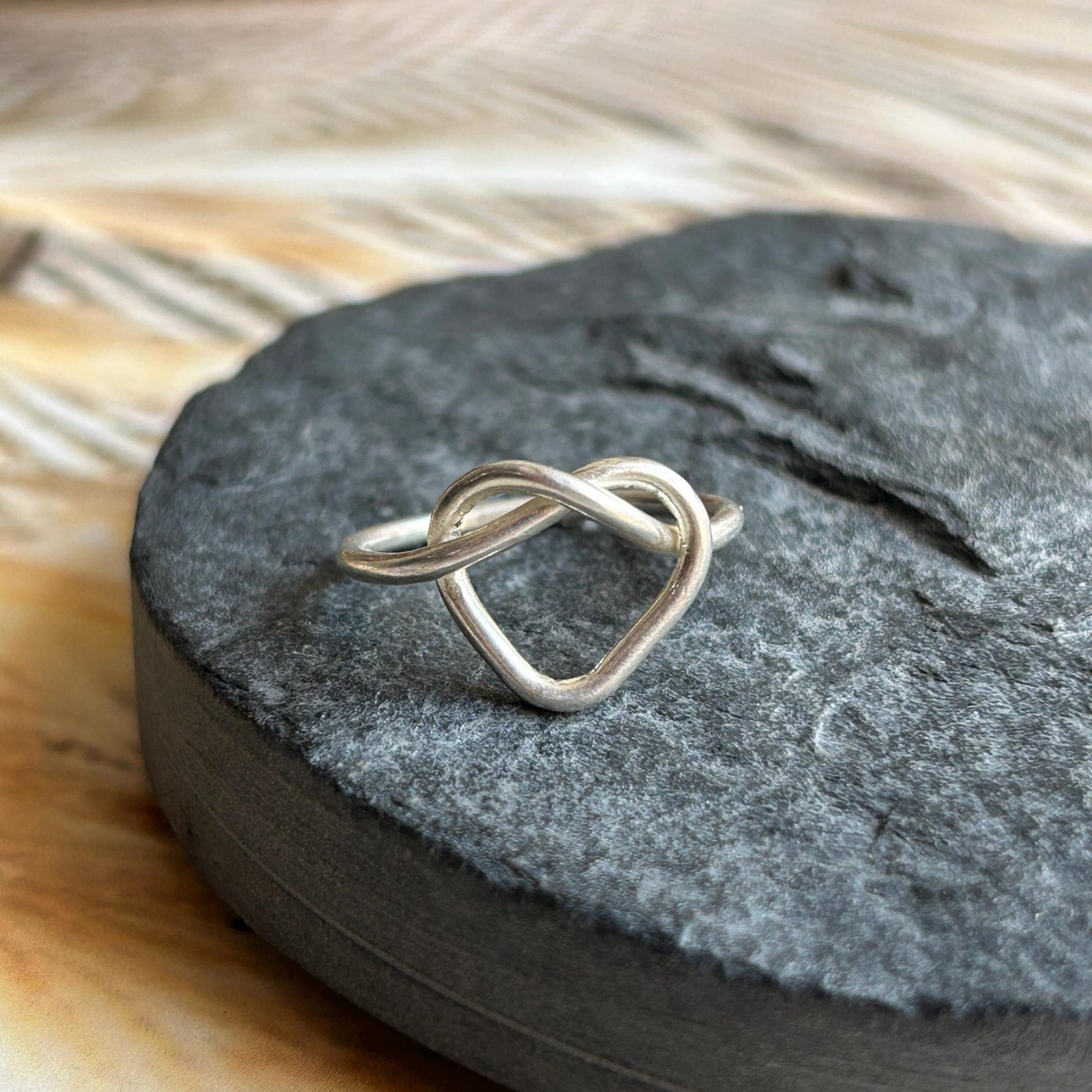 Handmade 925 Sterling Silver Infinity Heart Ring, Minimalist Love ...