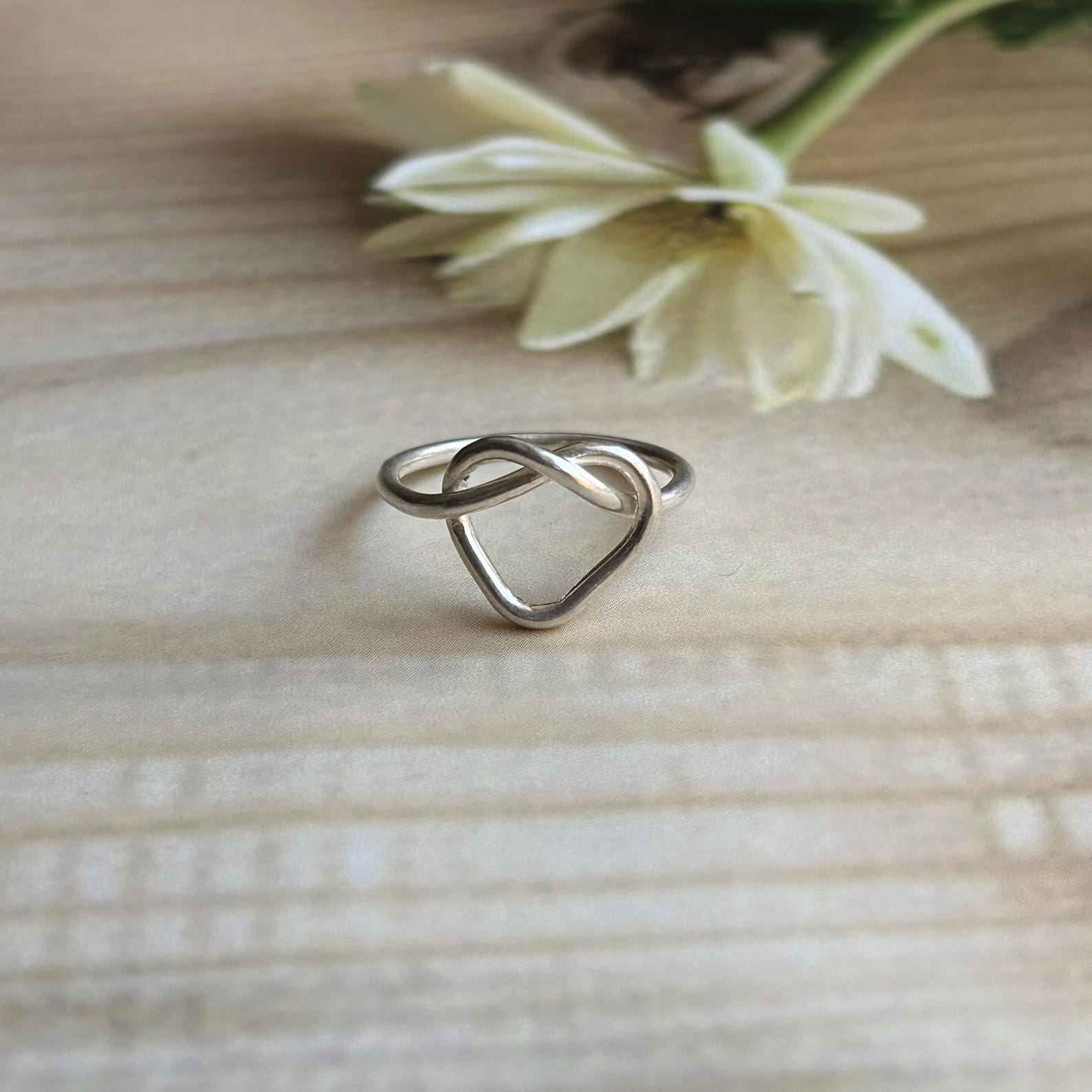 Handmade 925 Sterling Silver Infinity Heart Ring, Minimalist Love ...