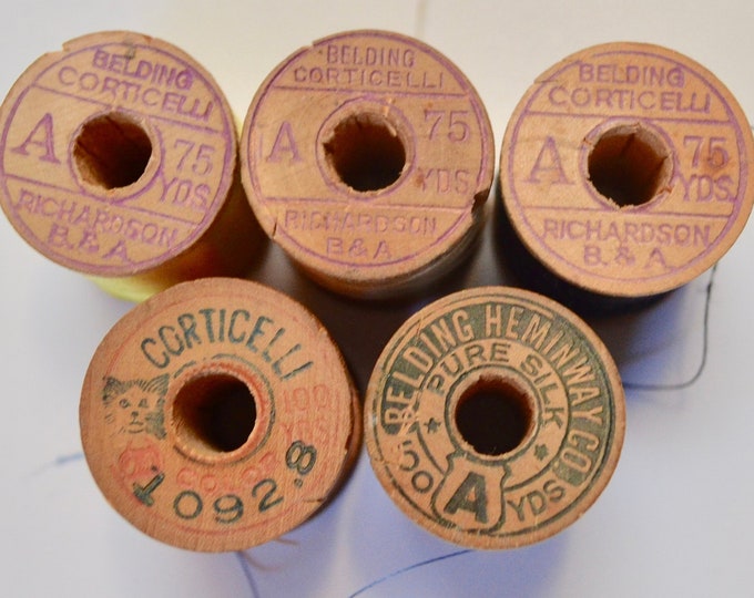 Vintage Wooden Spools: Belding Corticelli With Cat - Etsy