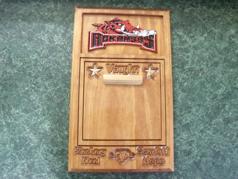 Custom Carved Message Board With Hand Painted Logo | Etsy