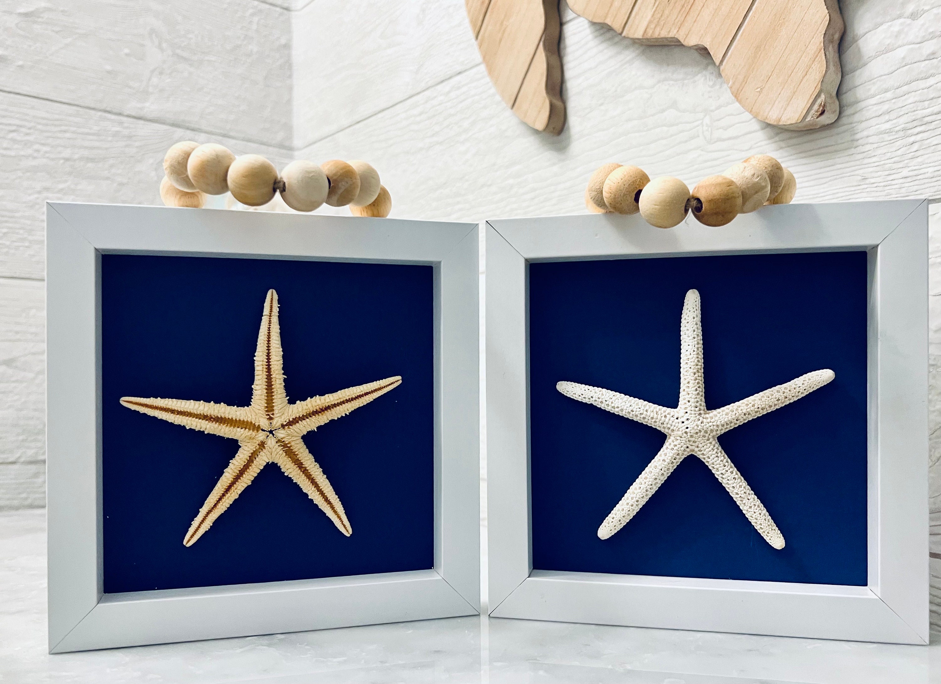 CRAFT HOME DECOR, Small Wooden Picture Frame, Real Finger Starfish ...