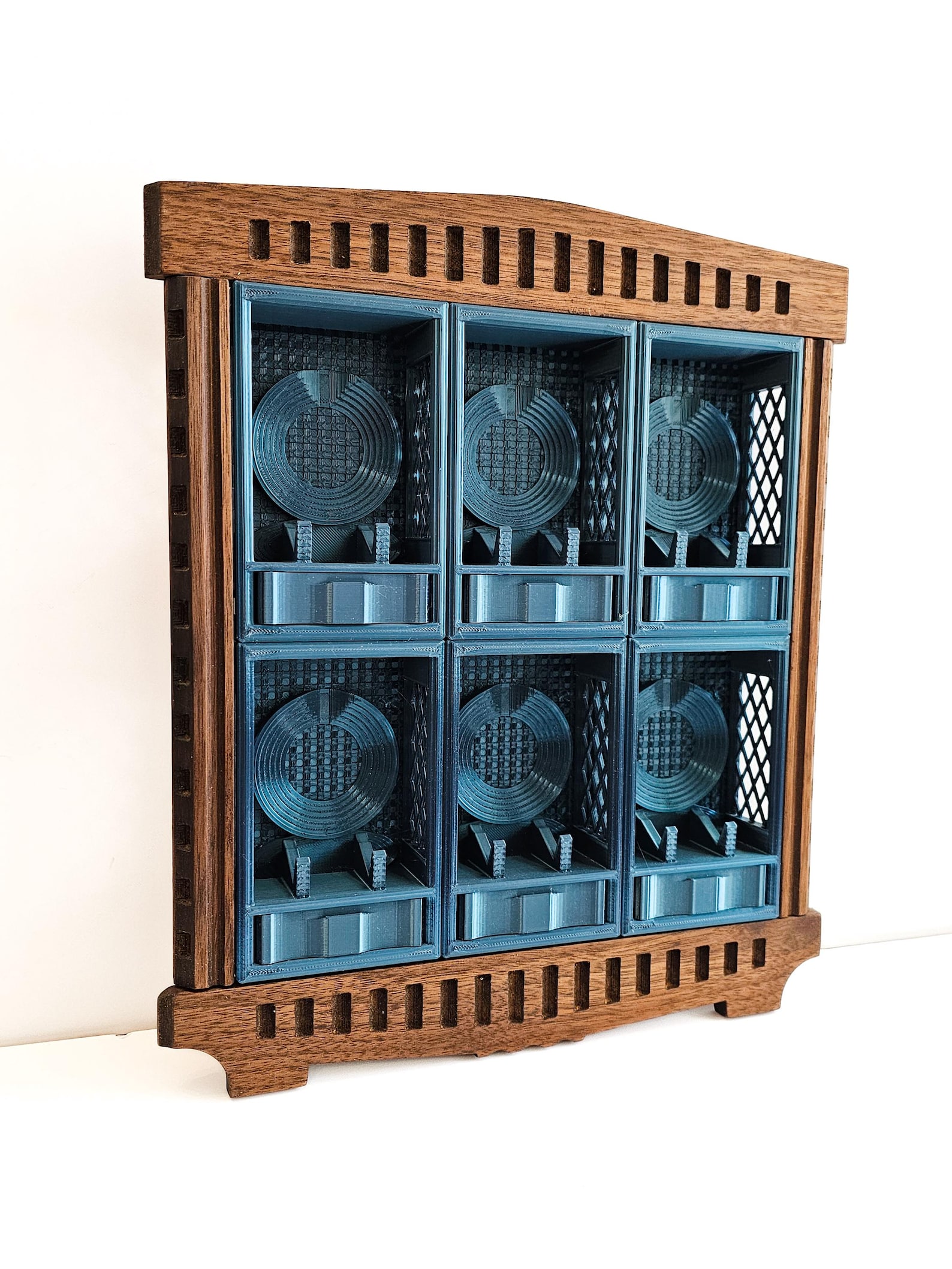 Six Pocket Watch Display Case, Built With Black Walnut Trim. Display ...
