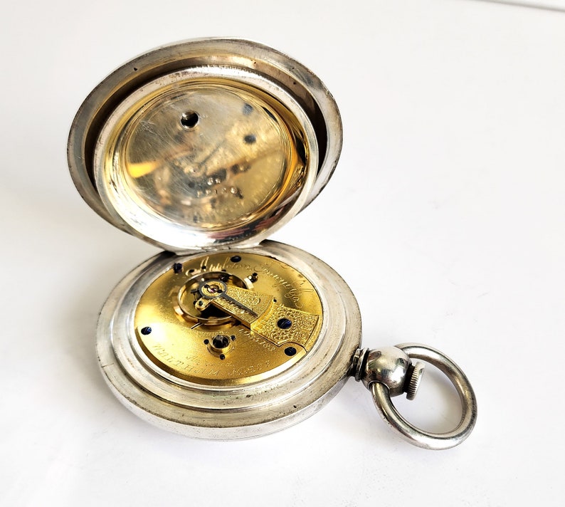 Antique, Serviced, 15 Jewel Waltham, Railroad Grade- Appleton Tracy, 1878 , Sterling Silver ...