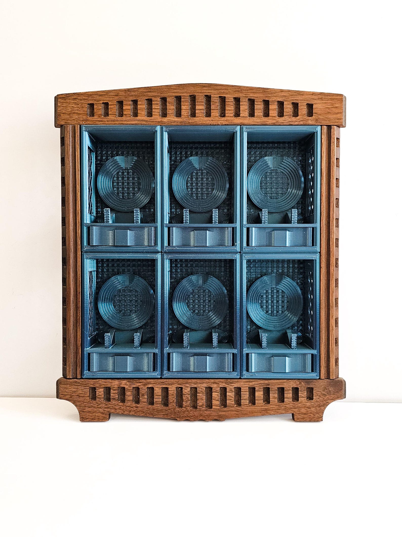 Six Pocket Watch Display Case, Built With Black Walnut Trim. Display ...