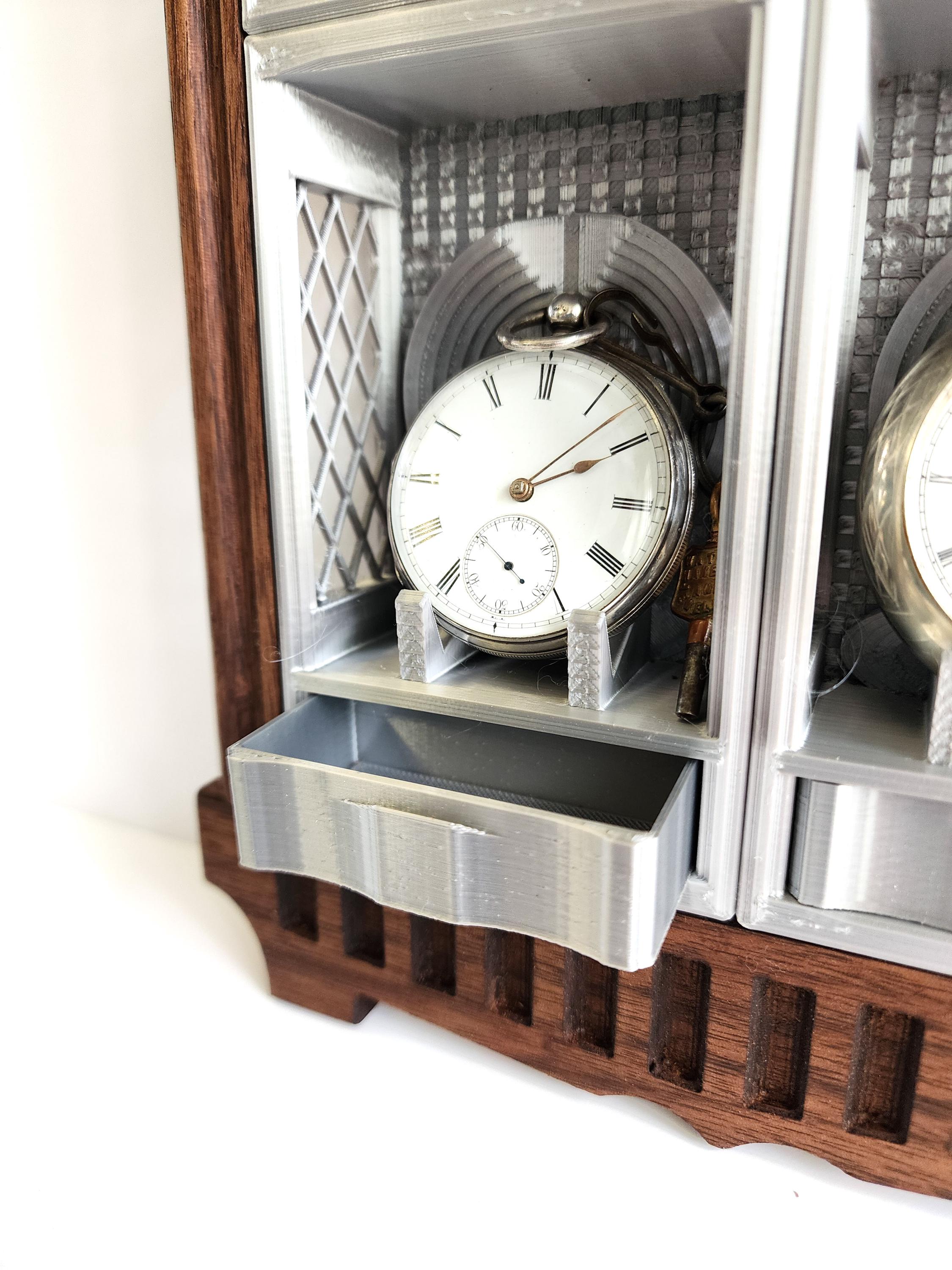 Four Pocket Watch Display Case, Built With Black Walnut Trim. Display ...