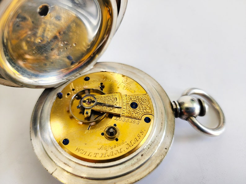 Antique, Serviced, 15 Jewel Waltham, Railroad Grade- Appleton Tracy, 1878 , Sterling Silver ...