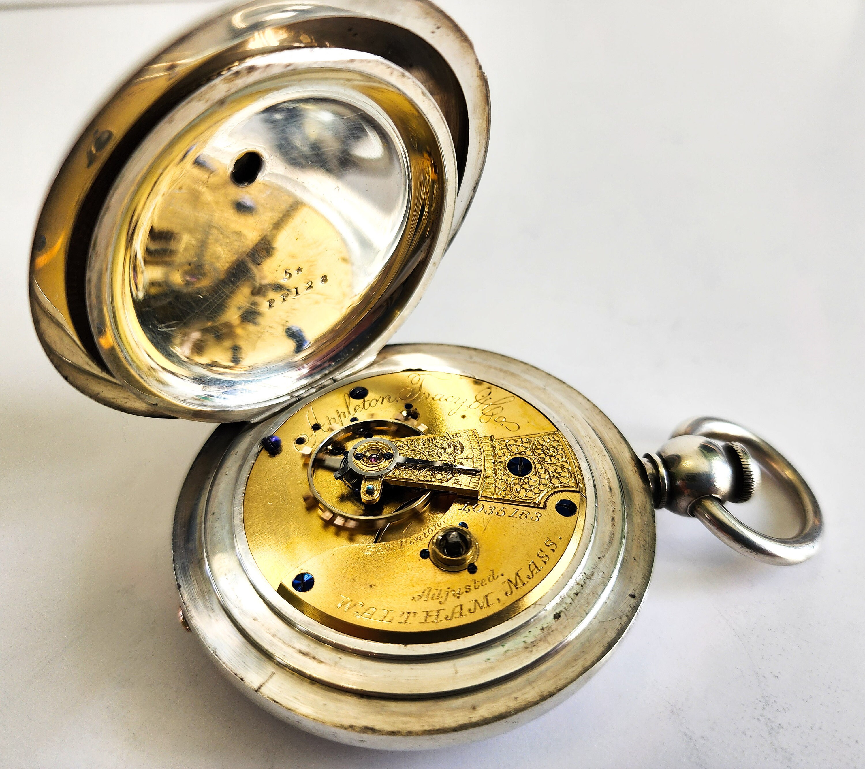 Antique, Serviced, 15 Jewel Waltham, Railroad Grade- Appleton Tracy, 1878 , Sterling Silver ...