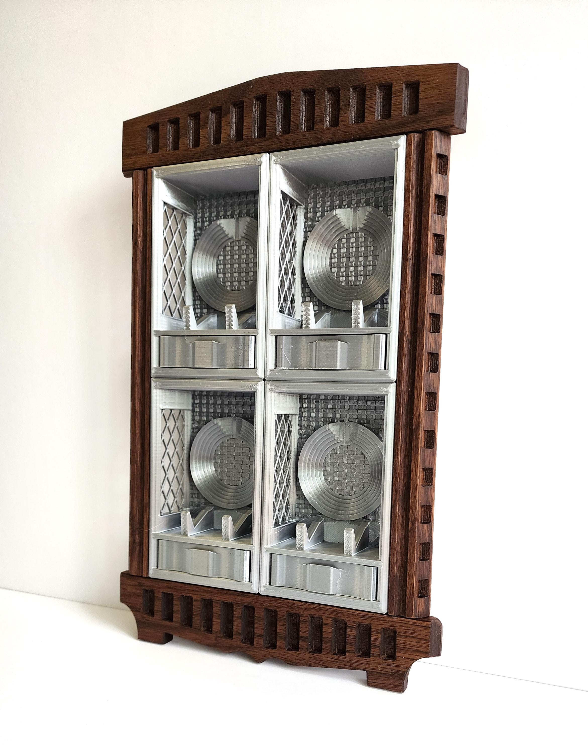 Four Pocket Watch Display Case, Built With Black Walnut Trim. Display ...