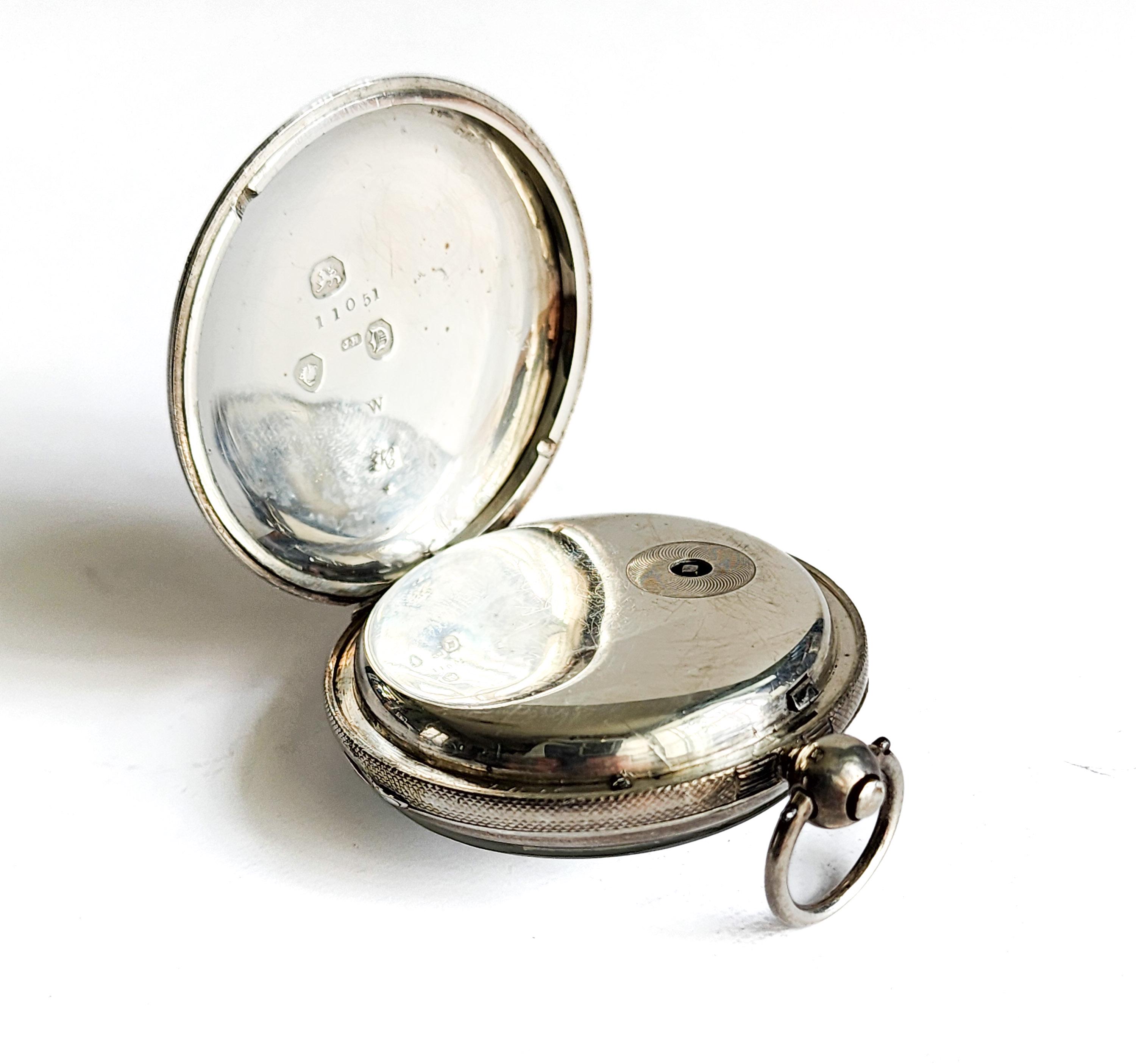 Antique, Serviced, English Fusee Hallmarked 1839, 9 Jewels, Sterling ...