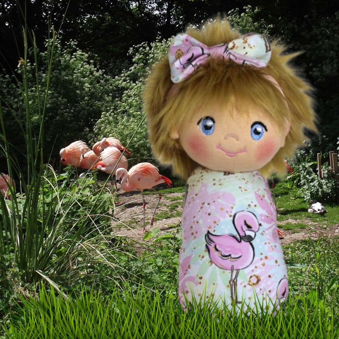 Pink Swaddle Baby Doll for Toddler Girls Handmade Snuggle Cloth Doll ...