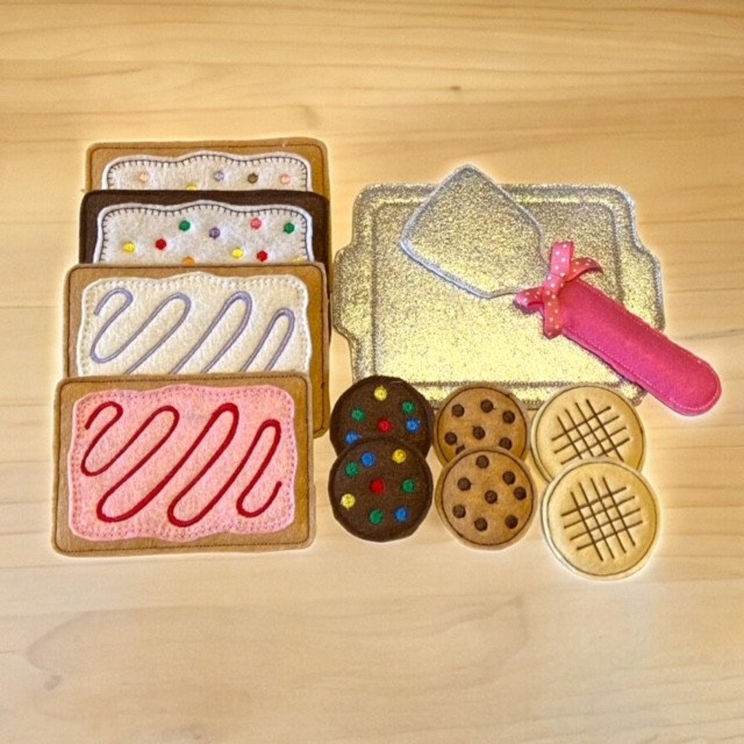 Felt Bake Set for Toddler Girls or Boys, Felt Food Play Kitchen Pretend ...
