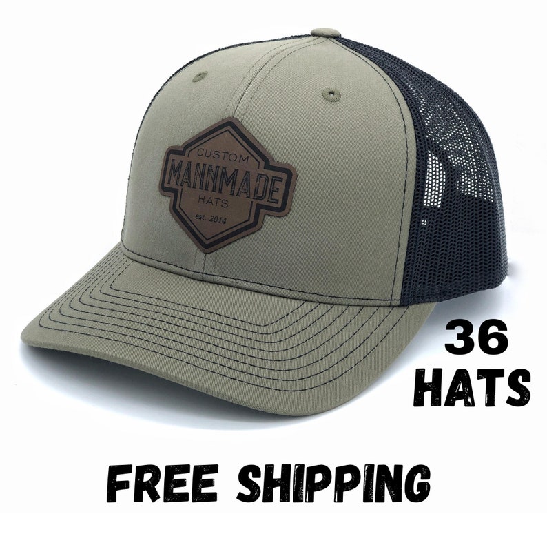 36 Custom Leather Patch Hats Richardson Hats Logo Hats - Etsy