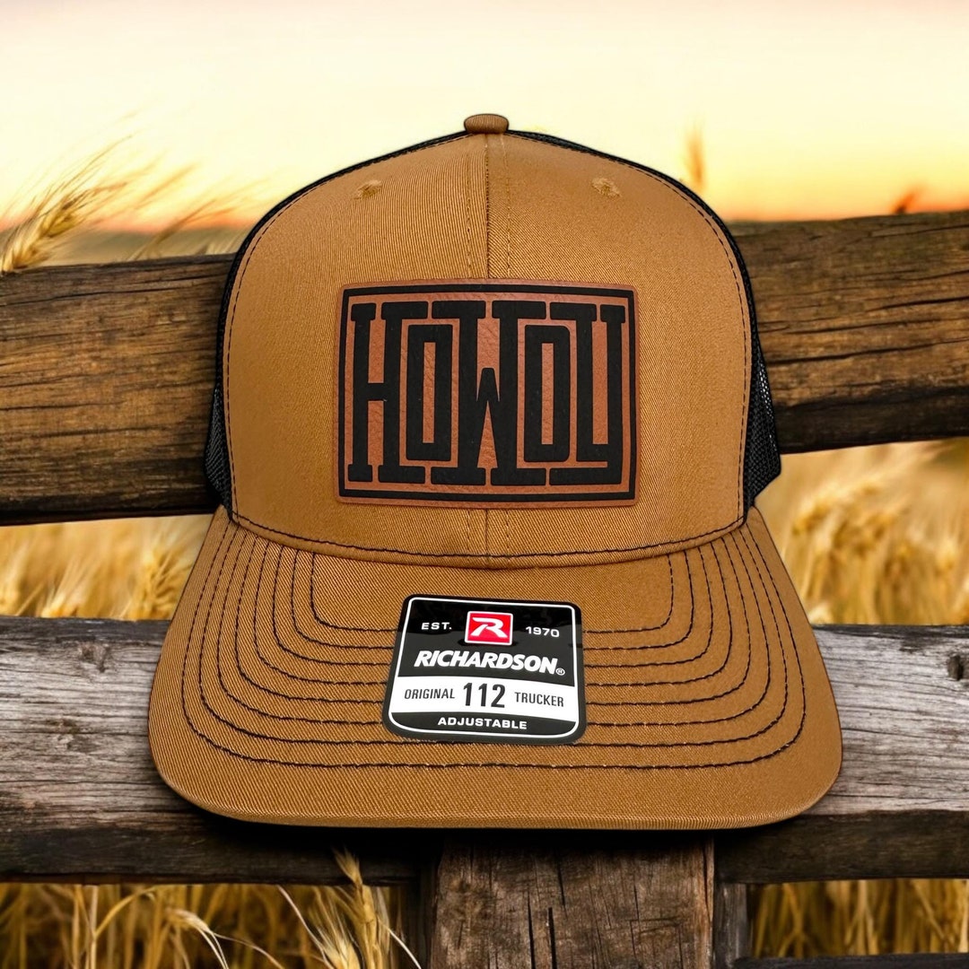 Howdy Hat, Richardson 112, Trucker Hat, Leather Patch Hat, Western Style, Custom Trucker Hat ...